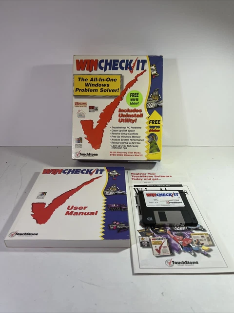 VINTAGE WIN CHECK It Software 2(3.5) Disks Big Box $35.00 - PicClick