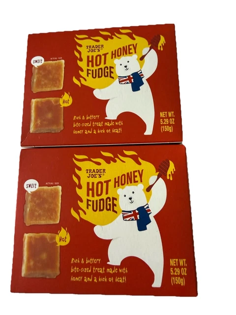2 PACK TRADER Joe’s Hot Honey Fudge England Rich & Buttery Kick of Heat ...