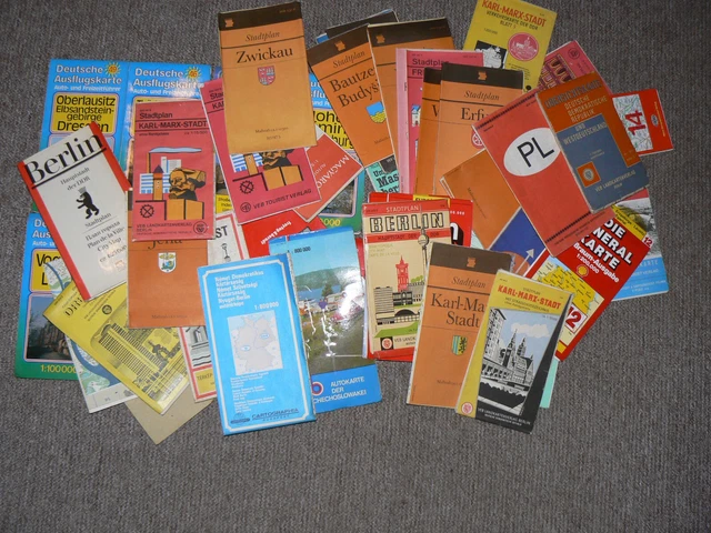 40 STÜCK DDR Landkarten Wanderkarten Tourismus Touristenkarte Stadtplan ...