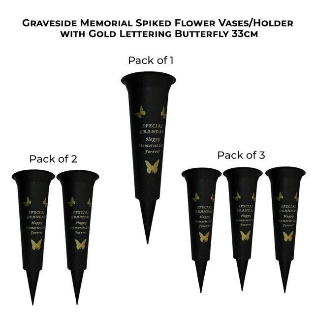 Personalised Grave Vase Spike Stake Marker Headstone Memorial