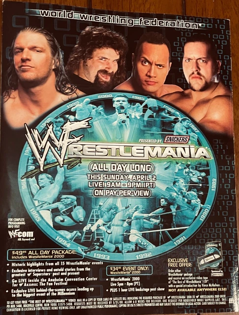 WWE WWF MAGAZINE Wrestling Wrestlemania Program Wwf Axess Fan Fest 2000 ...