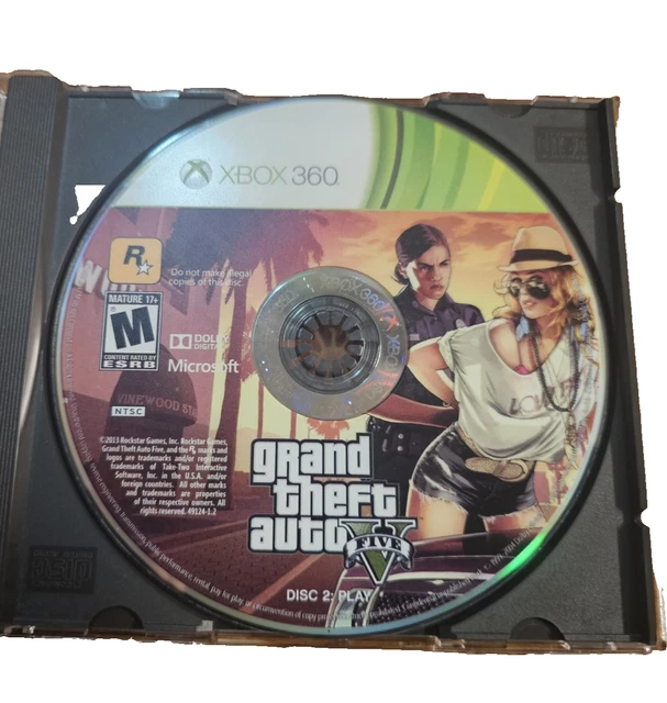 GRAND THEFT AUTO V GTA 5 Five Microsoft Xbox 360 (Disc 2 Only) TESTED ...