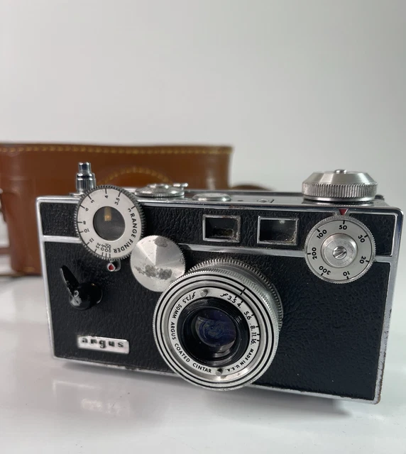 VINTAGE ARGUS C3 "The Brick" Rangefinder Camera 50mm f/3.5 Leather Case ...
