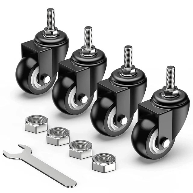 CASTERS SET OF 4 Heavy Duty 2 Inch, Swivel Threaded Stem Caster Wheels ...