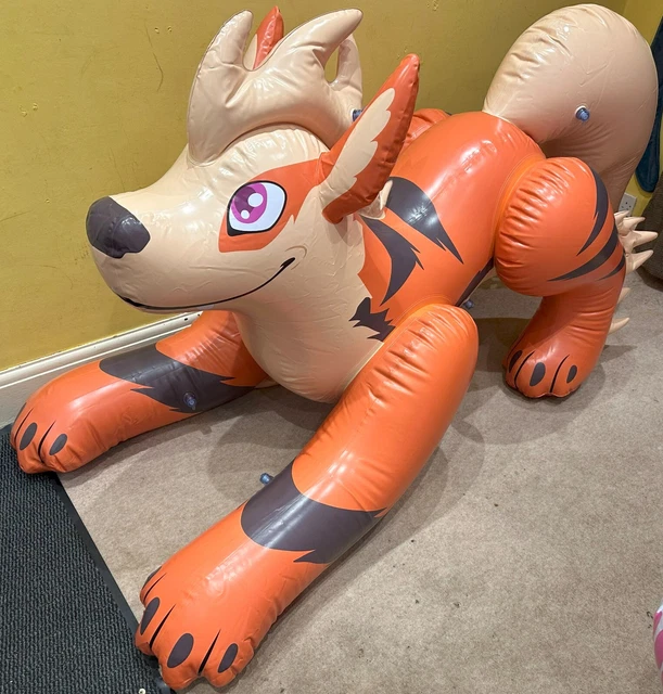INFLATABLE PINK EYES pouncing firedog fan art blow up 6ft long £1,190. ...