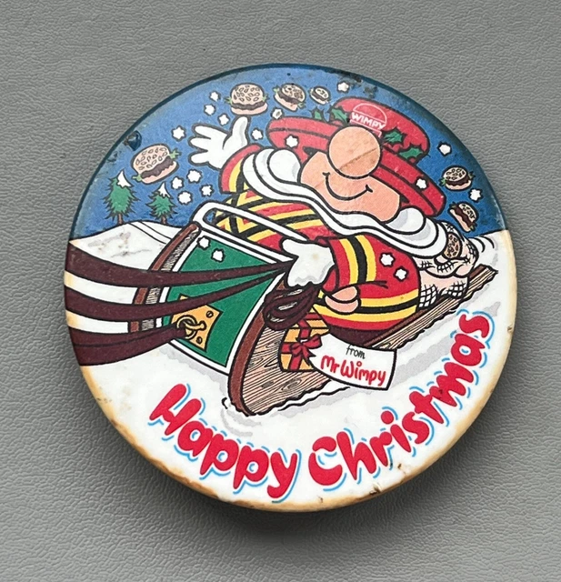 VINTAGE MR WIMPY Restaurant Happy Christmas Beefeater Badge £2.99 ...
