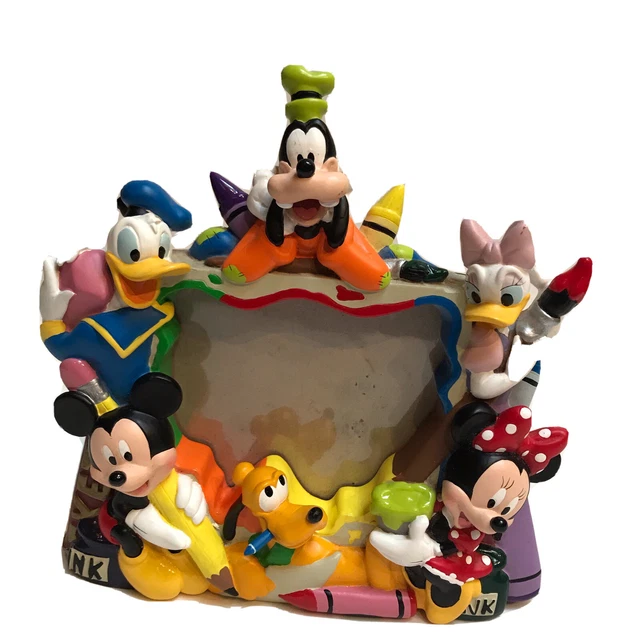 DISNEY PHOTO FRAME Mickey Minnie Donald Duck Daisy Goofy Pluto Colorful ...
