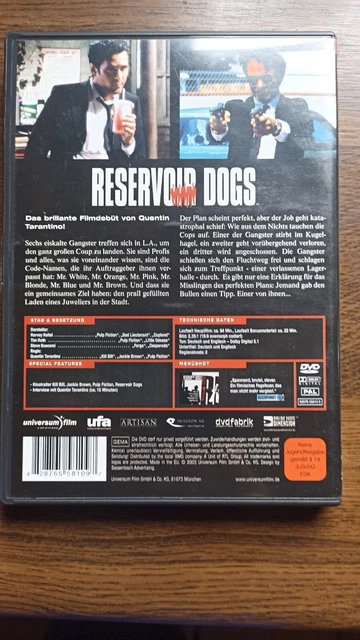 RESERVOIR DOGS DVD FSK 18 , Quentin Tarantino , Harvey Keitel, Tim Roth ...