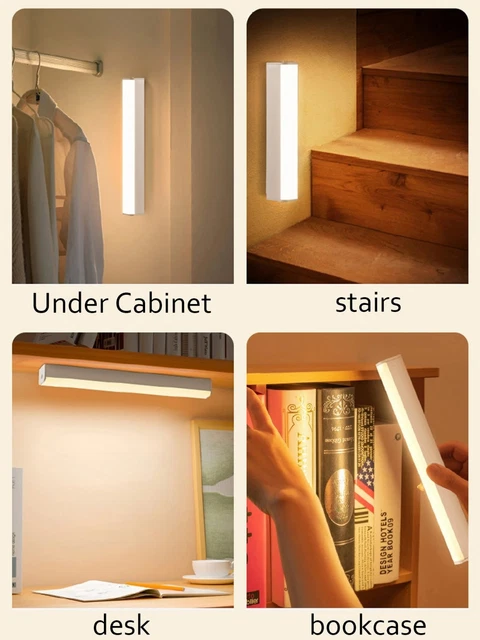 LED WIRELESS MOTION Sensor Night Light USB Rechargeable for Kitchen ...