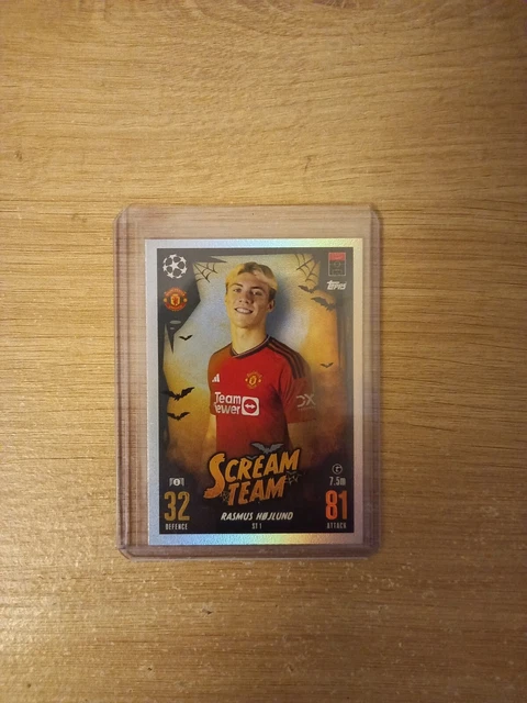 RASMUS HOJLUND (MANCHESTER United) Match Attax 2023/24 Scream Team Card ...