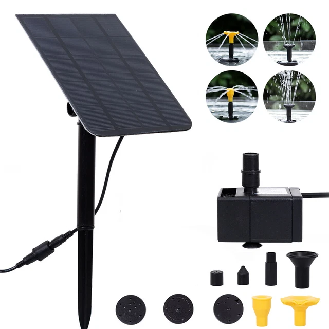 SOLAR TEICHPUMPE SOLARPUMPE teich zier Wasserspiel mit Akku Garten ...