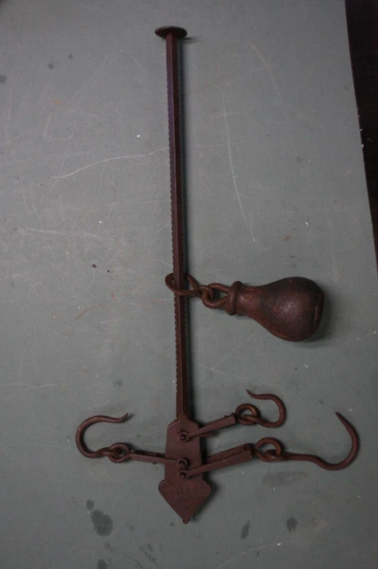 ANTIQUE WESTWOOD METAL Hanging Sliding Balance Scale Meat Cotton ...