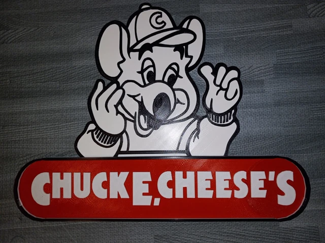 12 INCH CHUCK E Cheese's 3D Logo Sign. 3D plastic reproduction sign. £ ...
