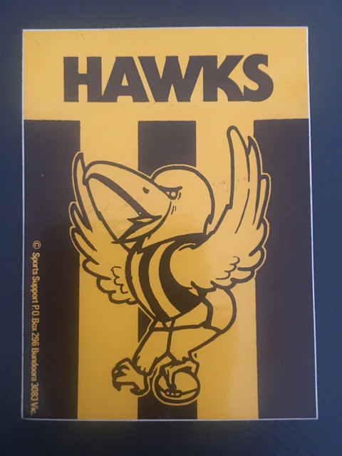 PAIR OF MATCHING Hawthorn Hawks original VFL 1983 stickers $10.00 ...