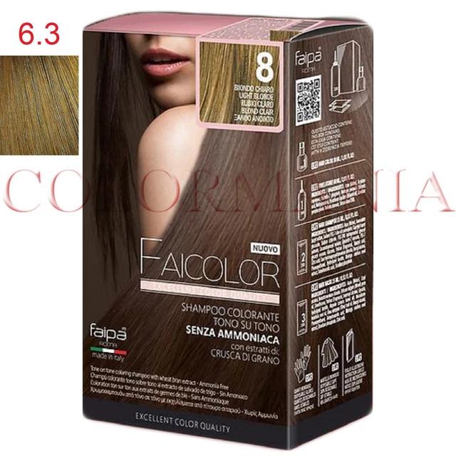 FAIPA FAICOLOR SHAMPOO Colorante Senza Ammoniaca Colore 6.3 Biondo ...