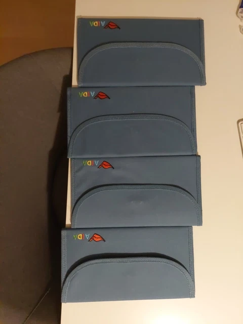 4 X AIDA Dokumentenmappe Reisemappe viele Fächer Logo Kussmund blau EUR ...