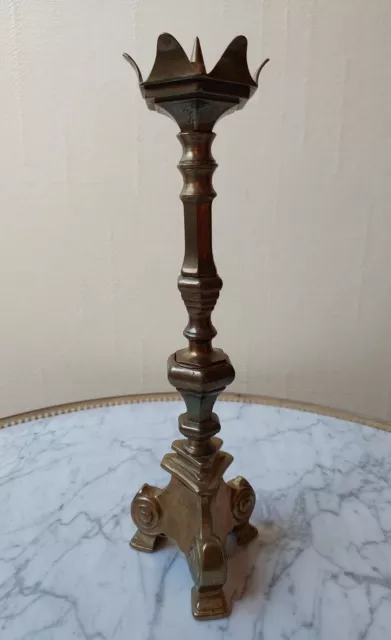 ANCIEN PIQUE CIERGE Chandelier Bougeoir En Bronze Eglise Church Candle ... ANCIEN PIQUE CIERGE Chandelier Bougeoir En Bronze Eglise Church Candle ...