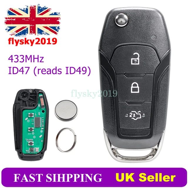 433MHZ REMOTE KEY Fob For Ford Transit Custom MK8 2016 2017 2018 2019 ...