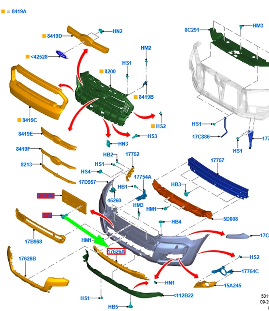 FORD RANGER T6 MK1 Front Bumper Valance Panel 2360469 JB3B-17F792-AD ...