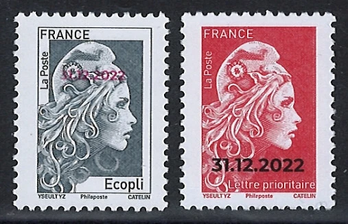 5642A + 5642B - Tbs Marianne l'engagée surchargés 31.12.2022 - NEUFS ...