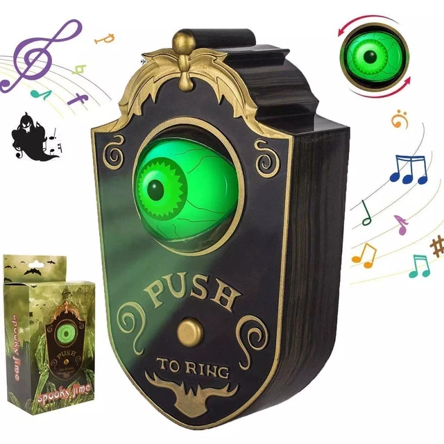 HALLOWEEN DOORBELL DECORATION Haunted Eye Doorbell Door Party Prop ...