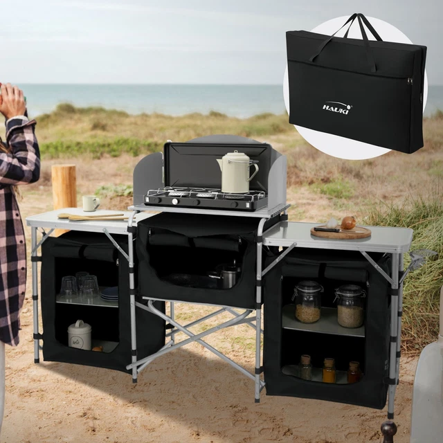 CAMPINGKÜCHE ALU KÜCHENBOX Faltbar Campingschrank Faltschrank ...