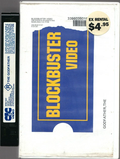 RARE BLOCKBUSTER RENTAL CASE 'The Godfather' Ex-Rental Big Box VHS ...