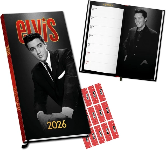 ELVIS DIARY 2026 Slim Pocket Diary Elvis Presley Calendar with FREE ...