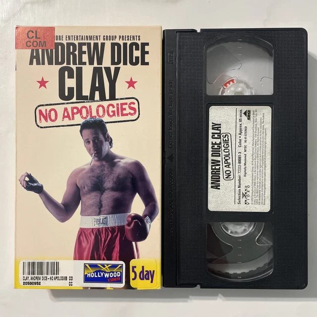 NO APOLOGIES - Andrew Dice Clay (VHS, 1993) Standup Comedy ~ BUY 2 GET ...