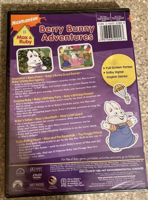 MAX AND RUBY Berry Bunny Adventures DVD Video Nick Jr Cartoon £4.69 ...