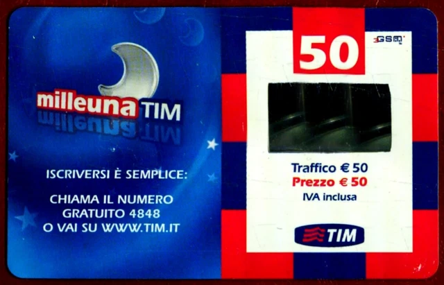 SCHEDA RICARICA TIM Milleuna Tim Mtv50-C Etu D 3 Nov 2010 2^A Qualità ...