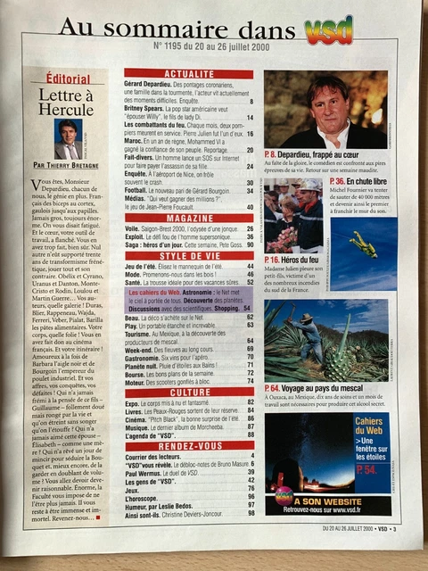 VSD MAGAZINE 20/07/2000; G. Depardieu/ Mohammed VI/ Britney Spears ...