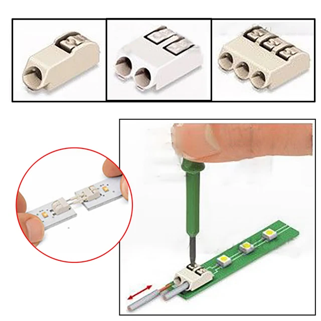 1P 2P 3P LED SMD Terminal Block For 0.2-0.75mm² Single Core Wire AWG 24 ...