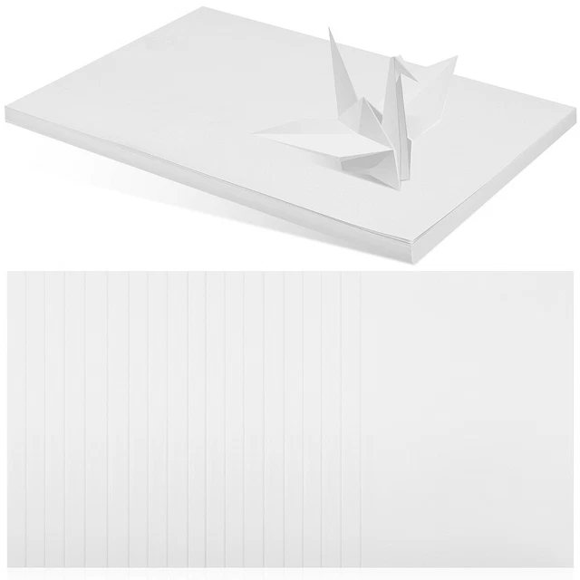 50 SHEETS WHITE Construction Paper Craft Cards Origami Stock Child £18. ...