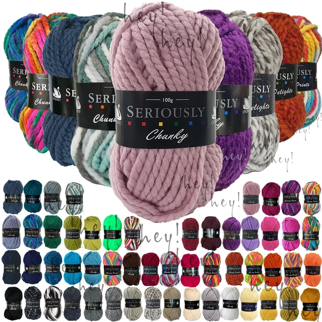 CYGNET SERIOUSLY CHUNKY (Super) Knitting Crochet Yarn Acrylic Wool 100g ...