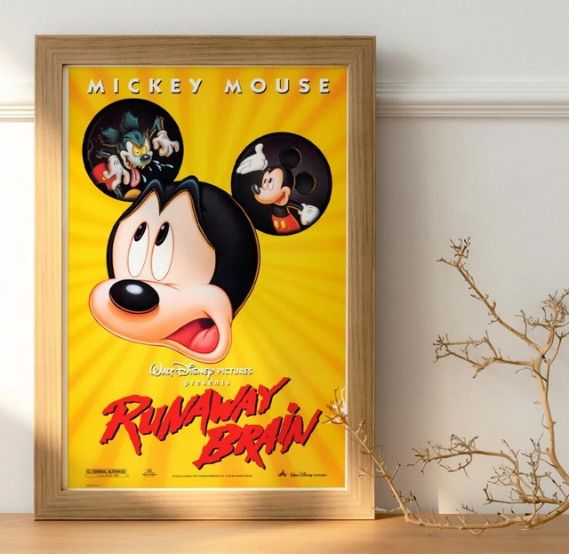 RUNAWAY BRAIN MICKEY Mouse Disney Classic : King Size Movie Poster 36 ...