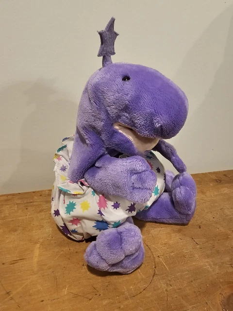 VINTAGE GUND ZWIBBLE Dibble Purple Dinosaur Alien 14” With Diaper Plush ...