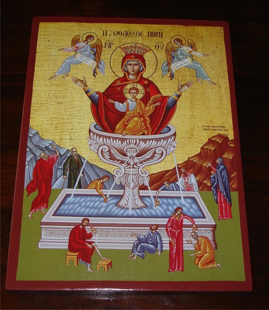 ICON LIVE-GIVING FOUNTAIN Jesus Christ Mary Mother of god Icon Icon ...