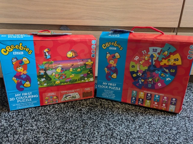 CBEEBIES MY FIRST 3D colouring puzzle & my First Clock Puzzle Bundle £4 ...