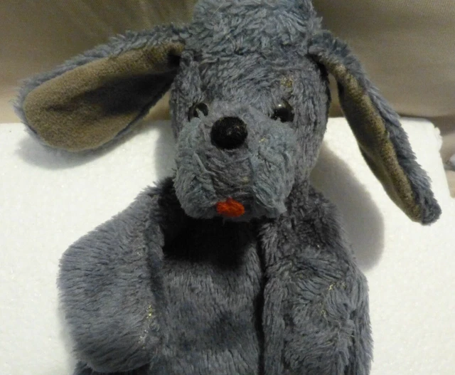 WIZARD OF OZ Toto ? Vintage Grey Puppy Dog Puppet Plush Toy Animal $25. ...
