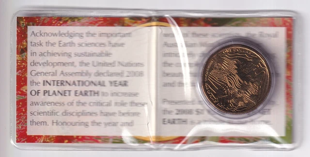 AUSTRALIAN: 2008 $1 International Year Of Planet Earth Coin In Flip ...