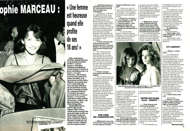 COUPURE DE PRESSE Clipping 1982 Sophie Marceau (2 pages) EUR 5,00 - PicClick FR