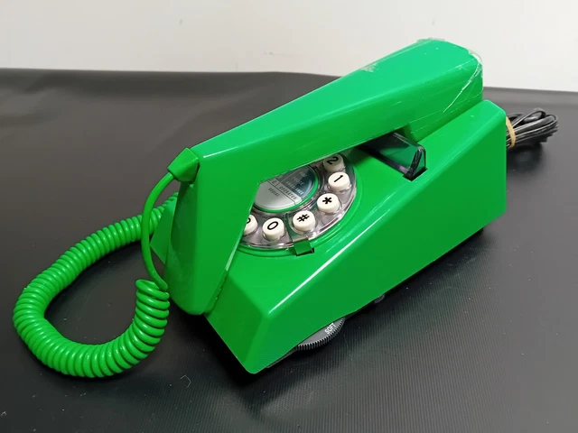 TRIM PHONE RETRO 70s Style Rotary Vintage Green Push Button Dial ...