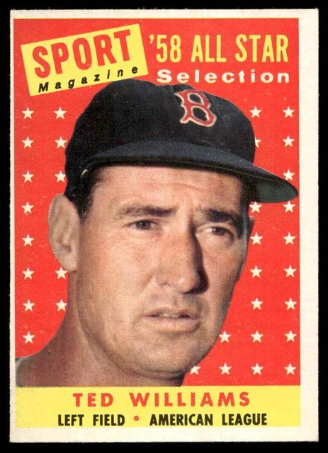 1958 TOPPS TED Williams Boston Red Sox #485 C18 EUR 3,00 - PicClick FR