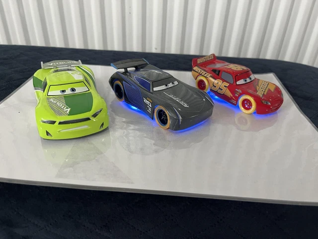 DISNEY PIXAR CARS Light Up Racer UV Bundle Diecast Metal Vehicles RARE ...