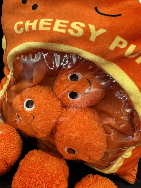 GIANT 48CM NOVELTY Cheesy Puffs Crisp Packet Soft Toy Food With 8 Plush ...