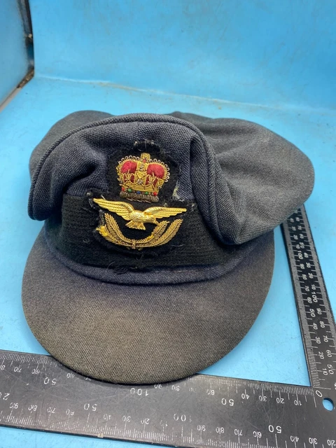 ORIGINAL BRITISH ROYAL Air Force Dress Uniform Peaked Cap - Approx 54cm ...