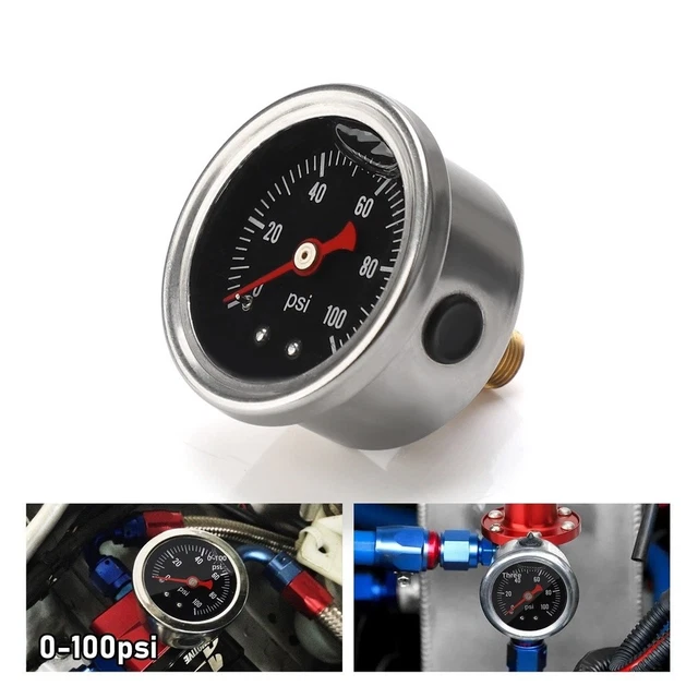 18 INCH FUEL Pressure Oil Gauge NPT Thread 0 to 100 PSI for Various ...
