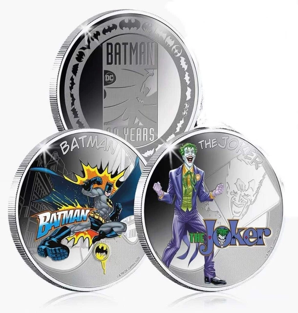 BATMAN & THE Joker 2 Coins - 80 Years Official Release - Commemorative ...