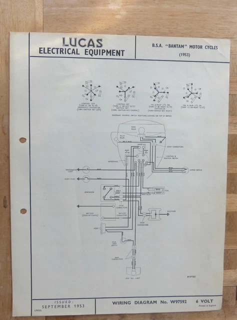 ORIGINAL LUCAS MOTOR Cycles Magdyno MS Wiring Diagram c1930 MA255-3 £5. ...